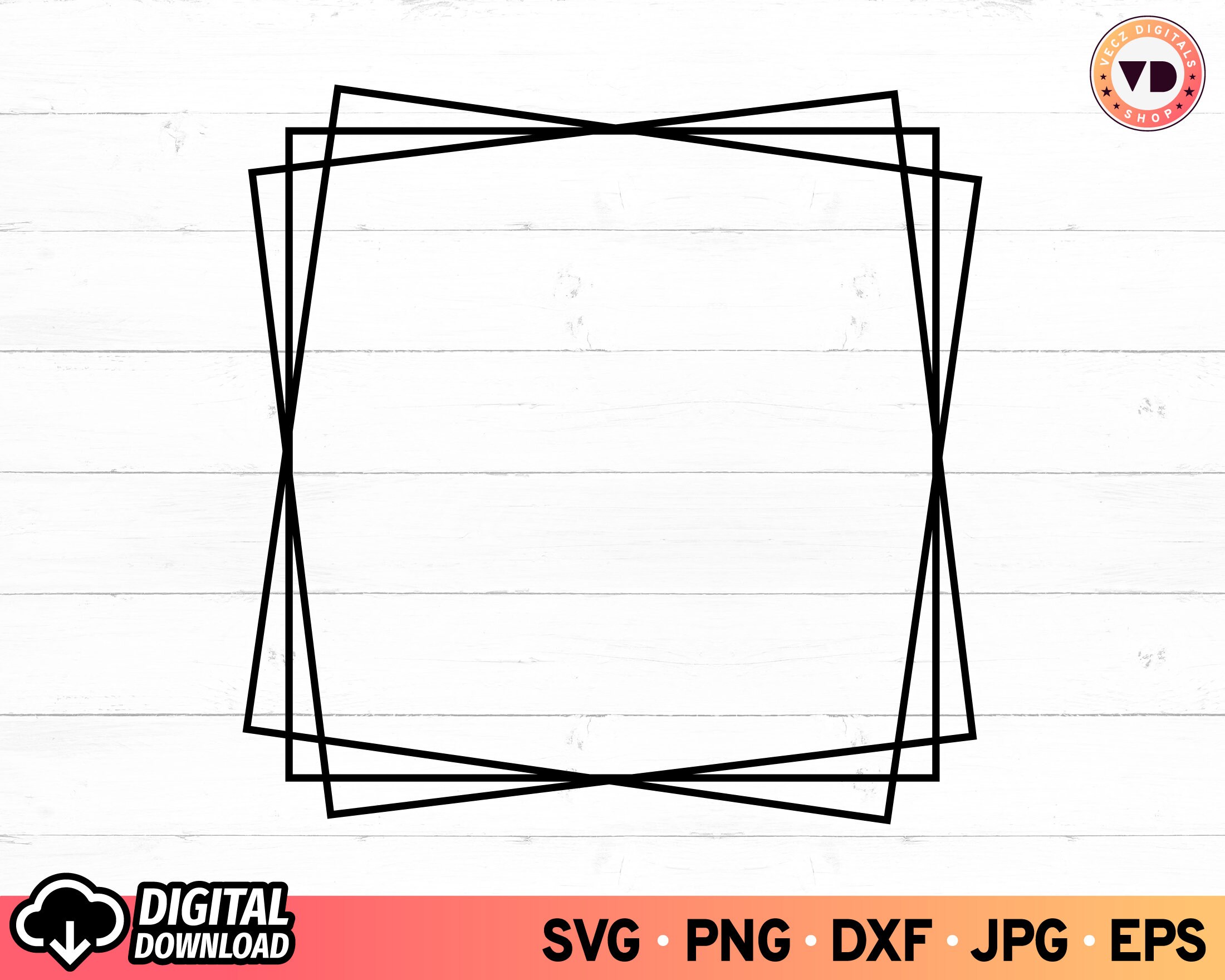 Double Square Frame Svg Frame Clip Art Geometric Square - Etsy Canada