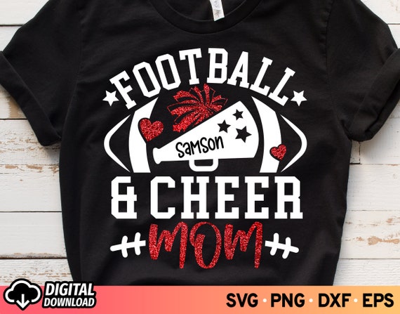 Football And Cheer Mom Svg Cheer Megaphone Svg Football Mom Etsy