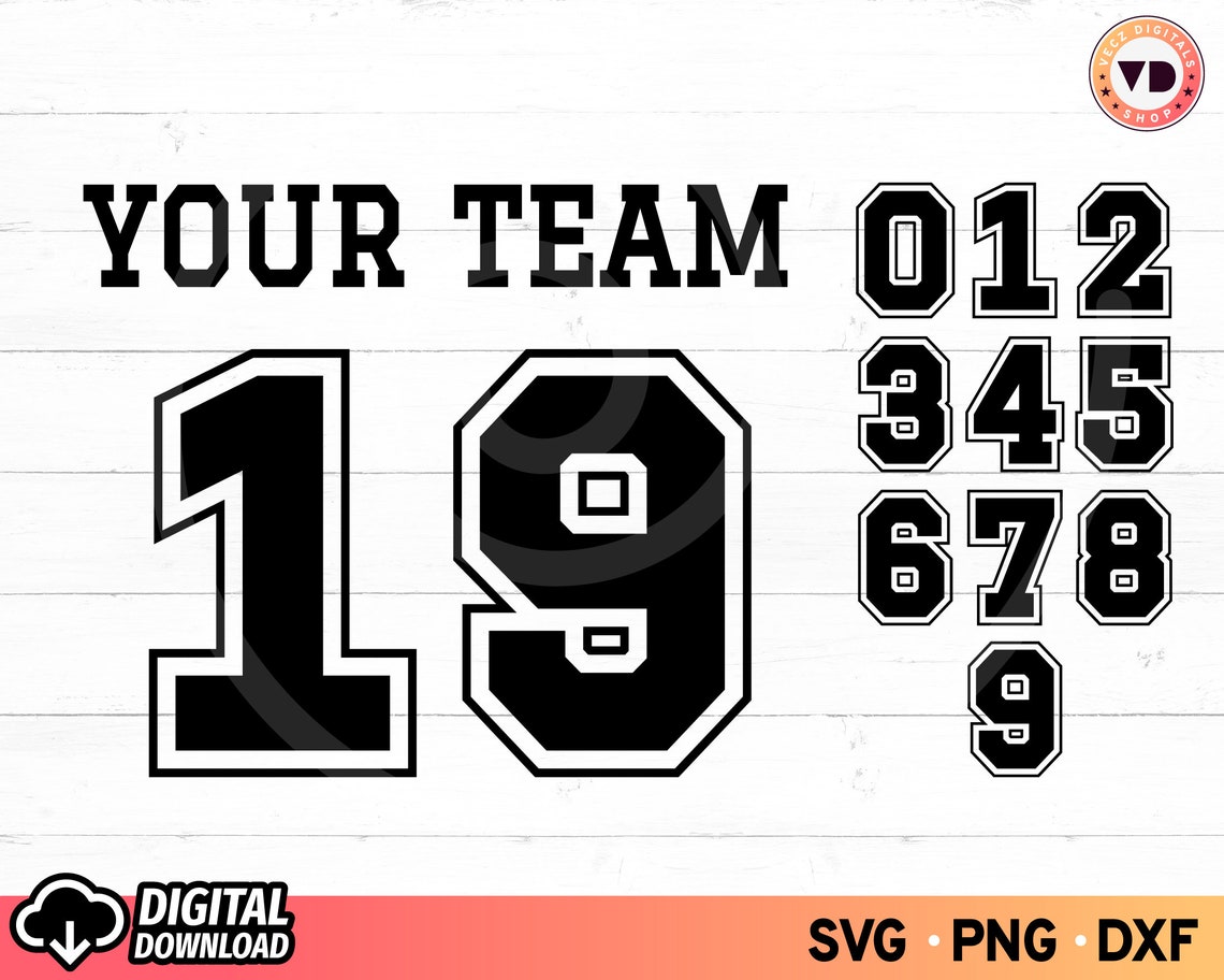 Sports Jersey Numbers SVG Numbers SVG Sports Numbers SVG - Etsy UK