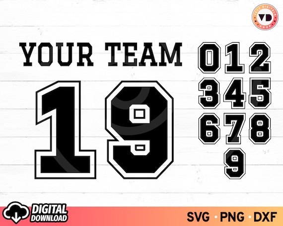 Varsity Numbers Svg Free