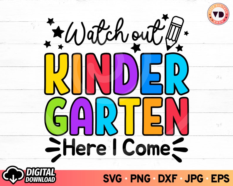 Watch Out Kindergarten Here I Come SVG Kindergarten Squad - Etsy