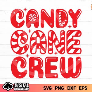Candy Cane Crew SVG PNG, Christmas Family Shirts Svg, Candy Cane Svg ...