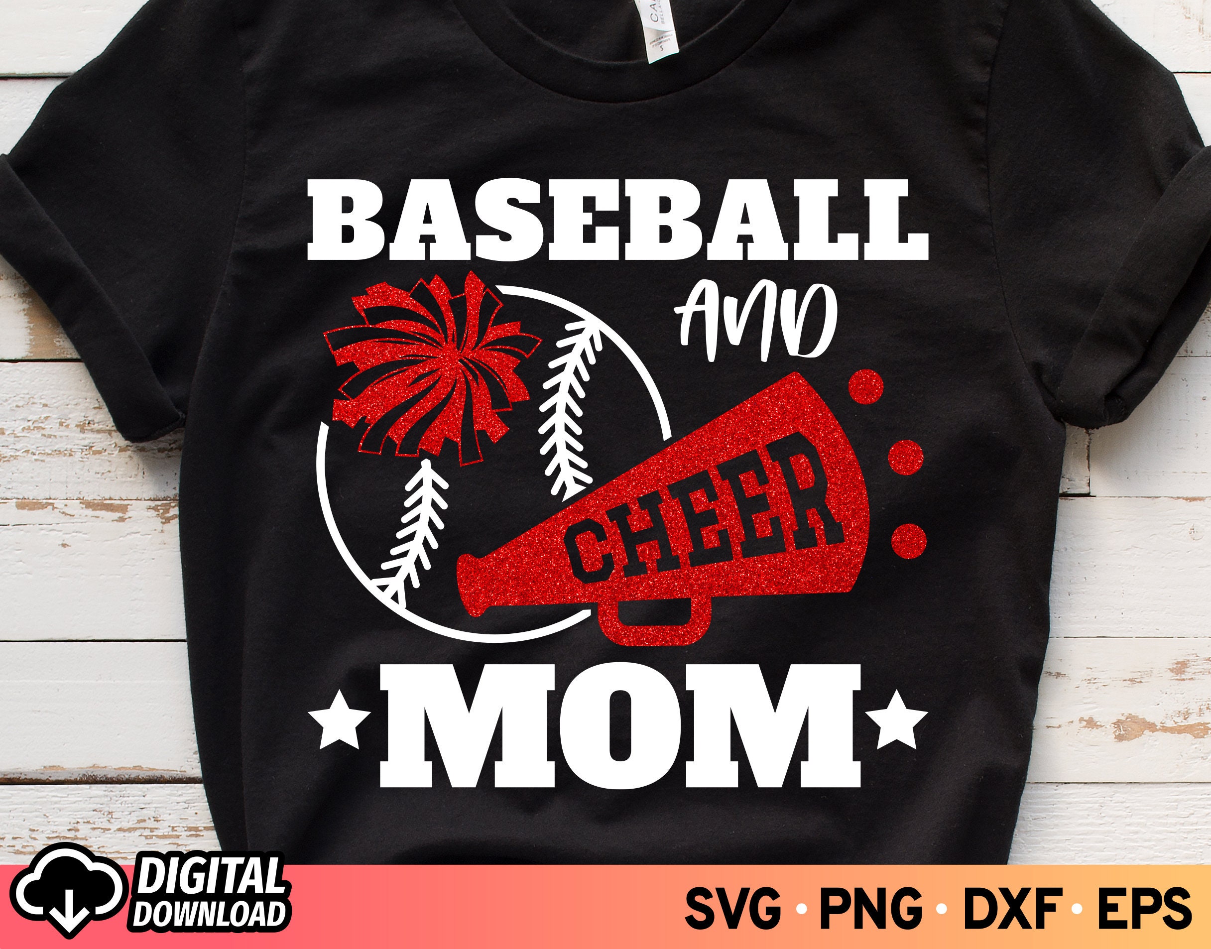 Baseball and Cheer Mom SVG Baseball Mom Svg Cheer Megaphone - Etsy
