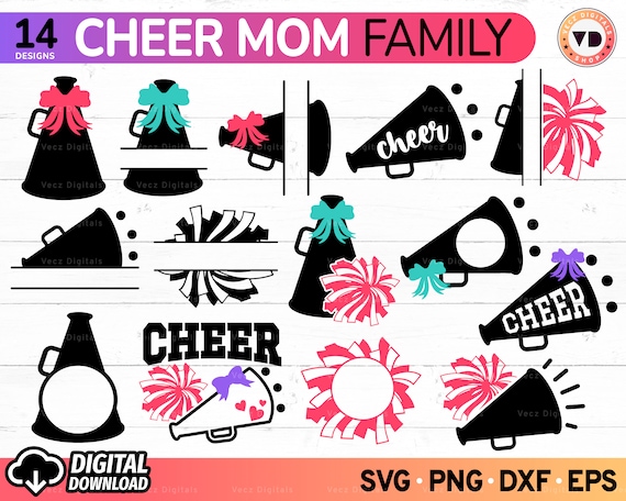 Cheer Megaphone SVG Bundle Cheer Mom Svg Pom Pom Svg Bow - Etsy Canada