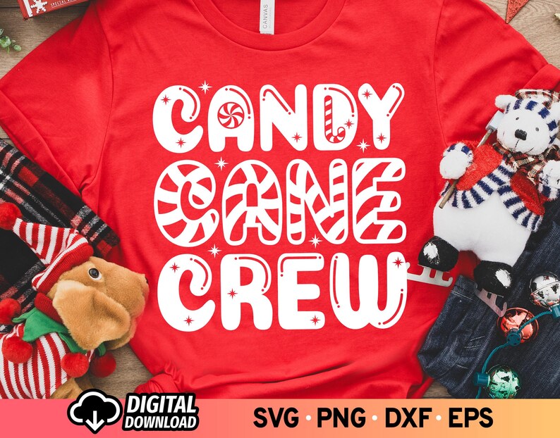 Candy Cane Crew SVG: Christmas Family Shirts, Matching PNG (digital ...