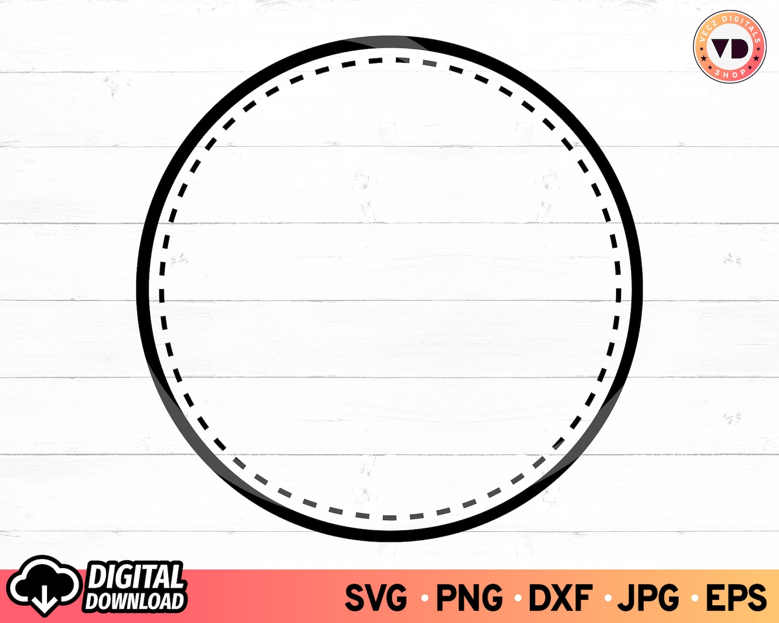 Stitch Circle Frame SVG Circle SVG Circle Monogram SVG Stam - Etsy Canada