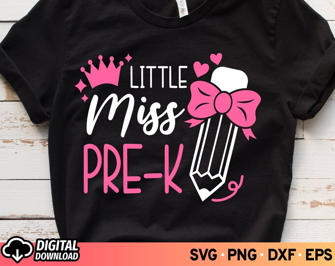 Little Miss Pre-k Svg, Back to School Svg, School Svg, Pre-k Svg, Miss ...