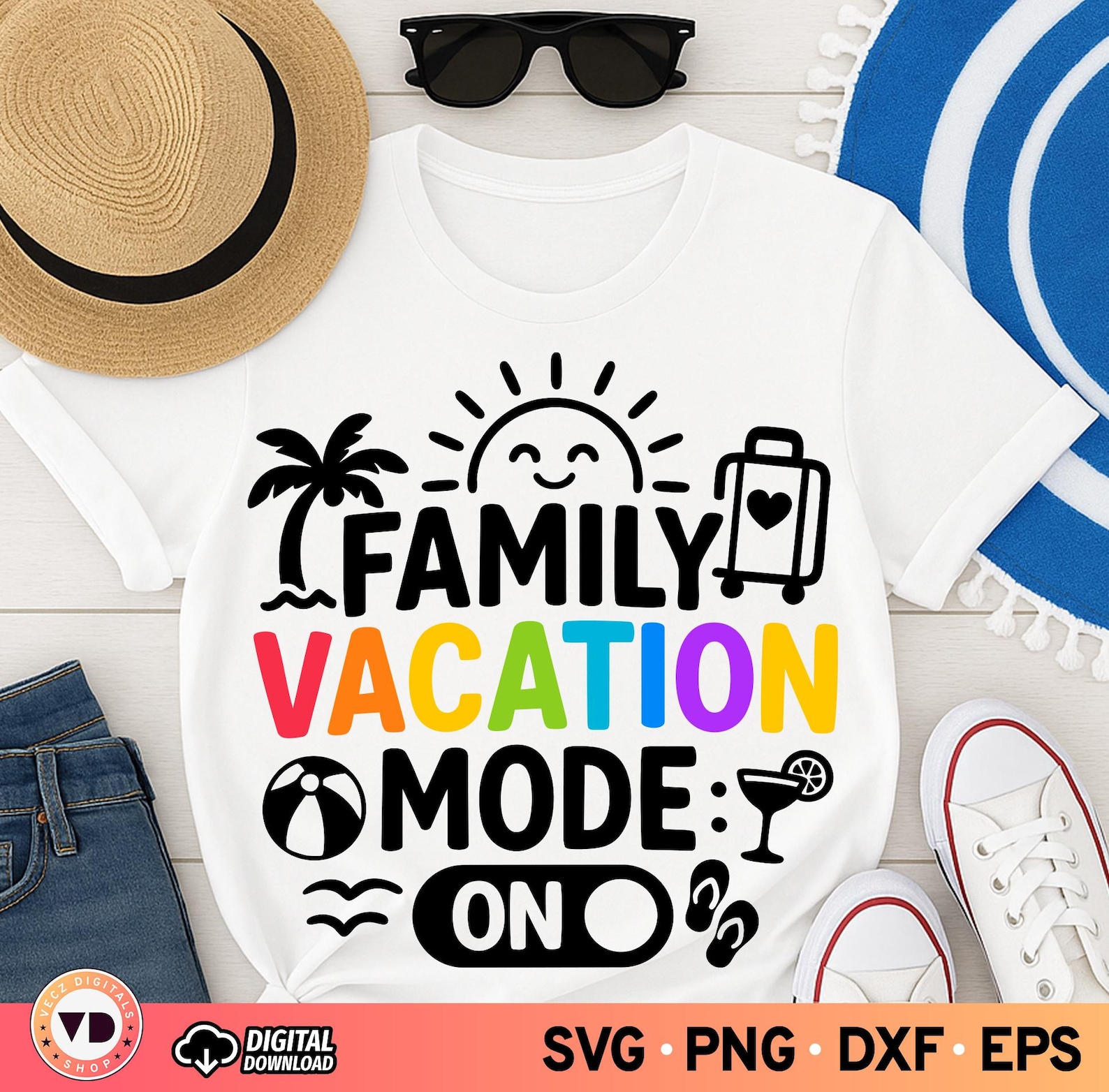 Family Vacation Mode on SVG PNG: Matching T-shirt Design (digital ...