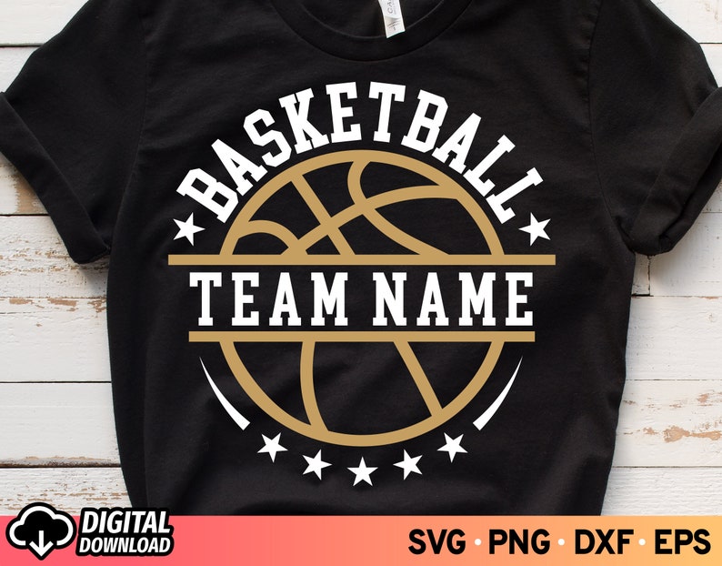 Basketball Team Name Split Frame SVG: Logo Design Clipart (digital ...