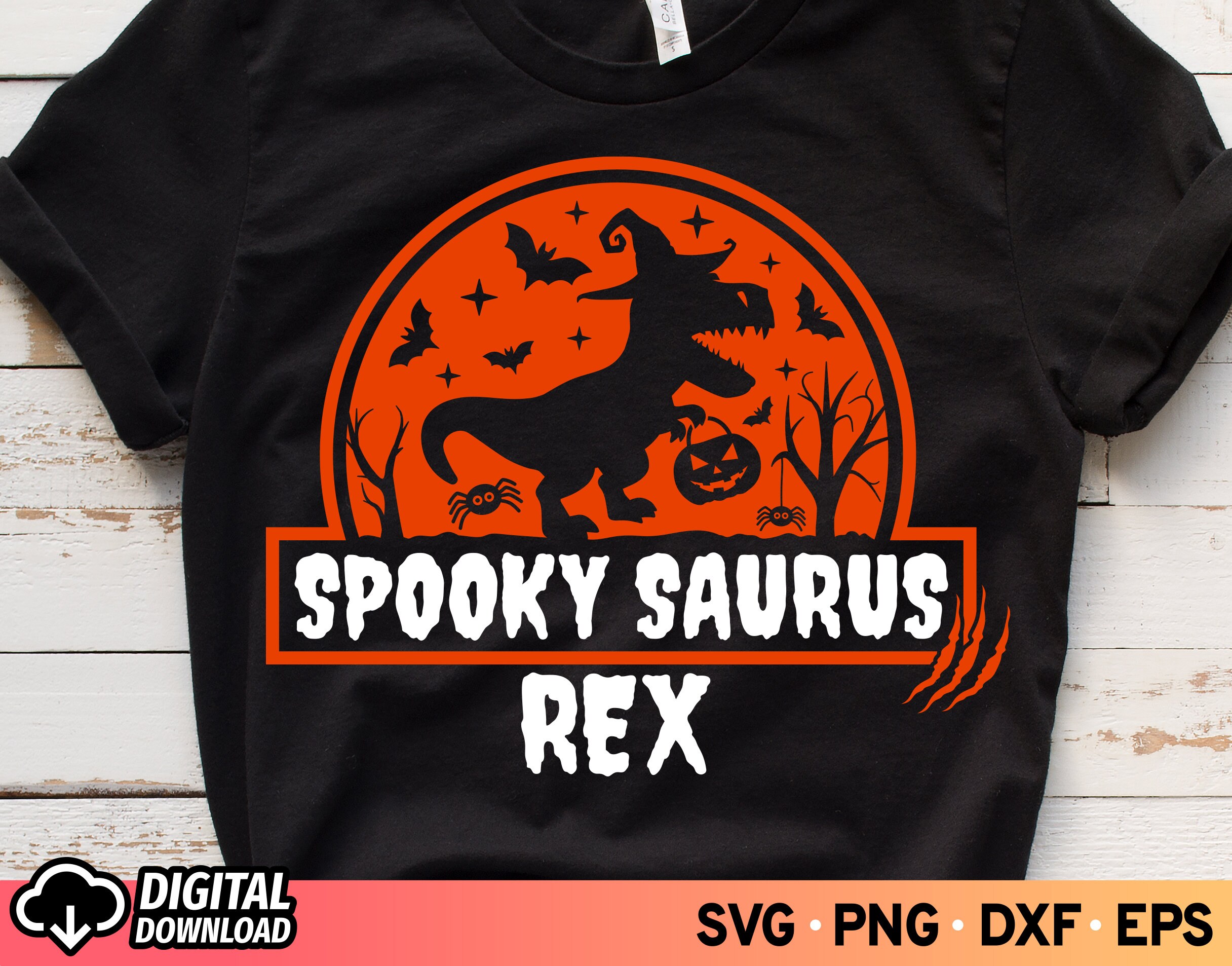 Spooky Saurus Rex SVG Kids Halloween Shirt Svg Halloween - Etsy