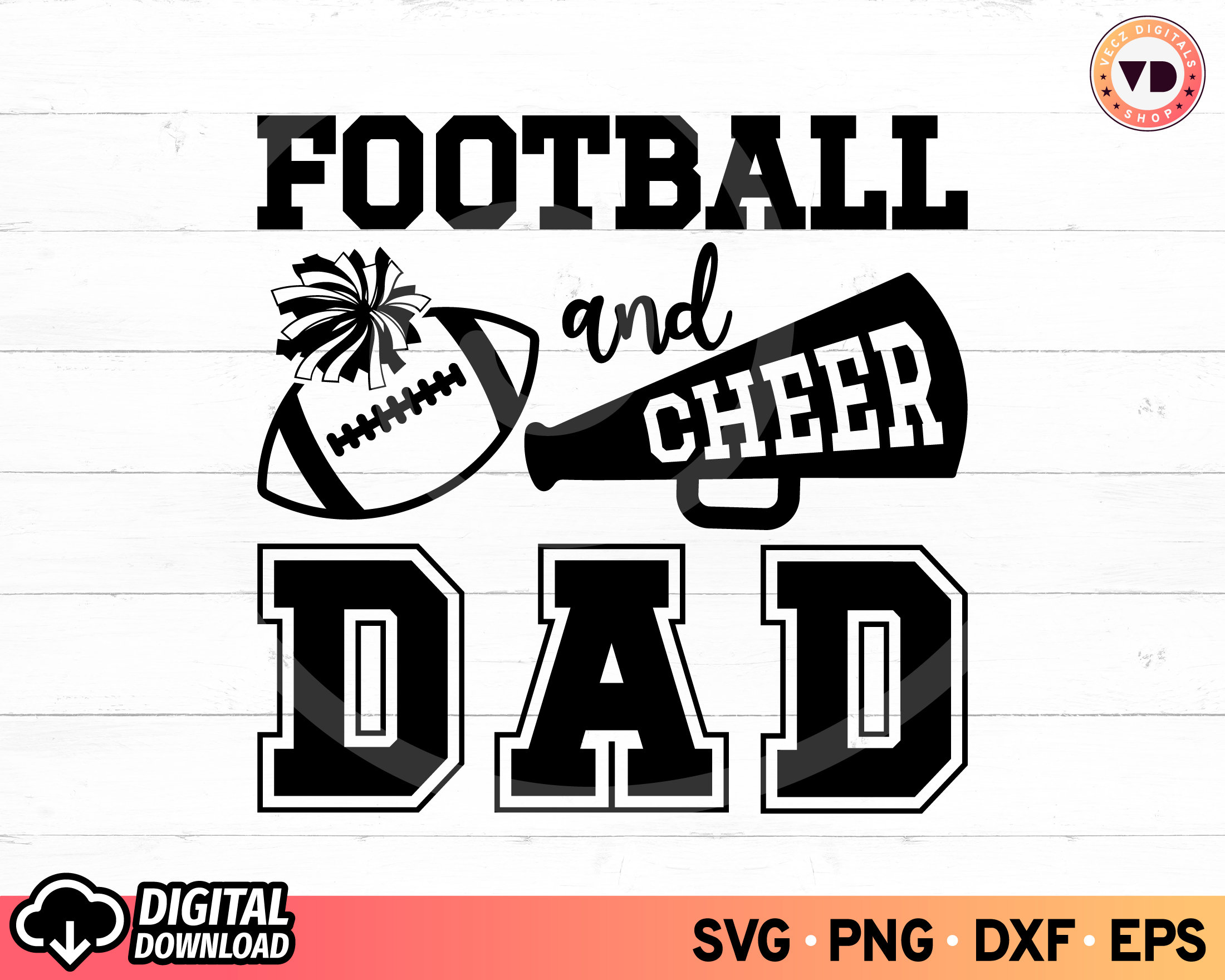 Football and Cheer Dad SVG Football Cheer Dad Svg Cheer - Etsy