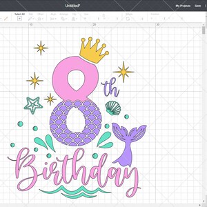 8th Birthday Mermaid SVG, Mermaid Tail SVG, Mermaid Birthday SVG ...