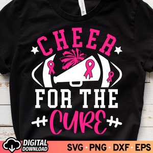 Cheer for the Cure SVG, Fight Cancer Pink Ribbon Svg, Football Cancer ...