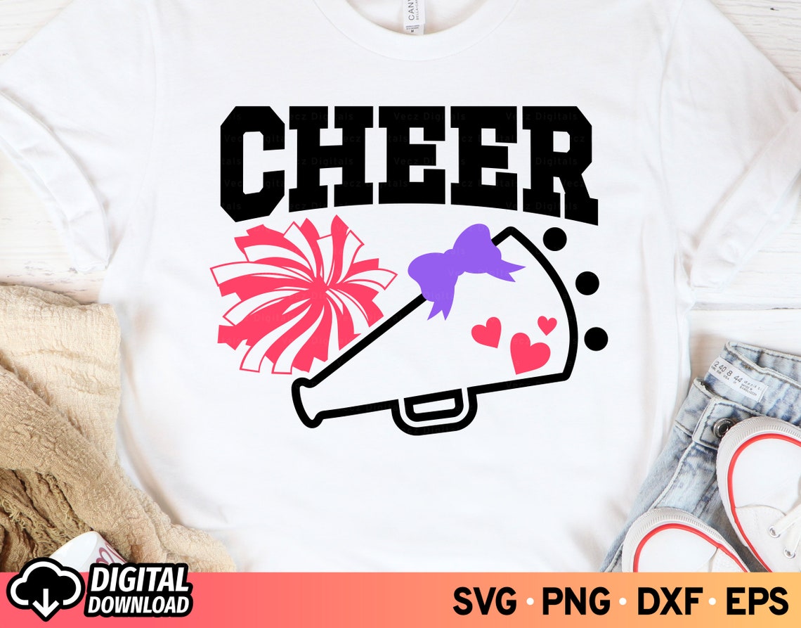 Cheer Megaphone SVG Bundle Cheer Mom Svg Pom Pom Svg Bow - Etsy