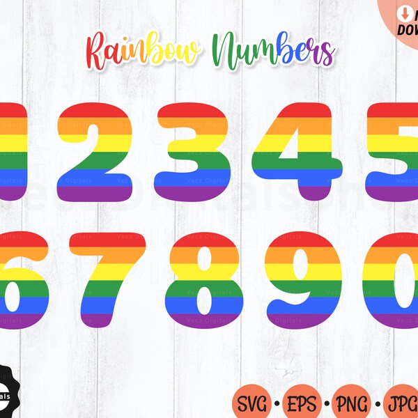 Rainbow Numbers - Etsy UK