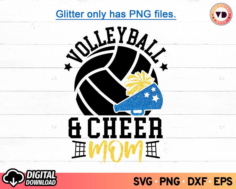 Volleyball & Cheer Mom SVG: Game Day Shirt Design (digital Download ...