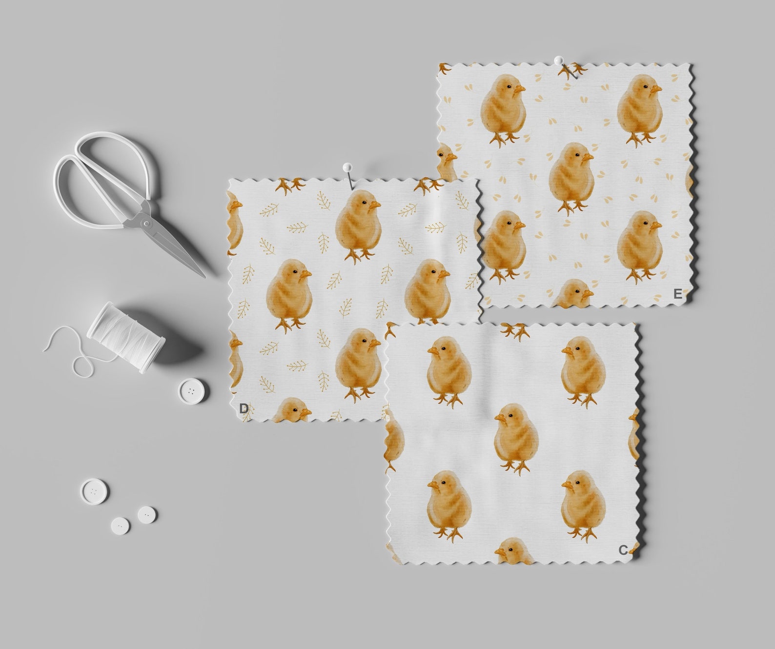 Cute Little Chickens Seamless Patterns, Chickens Watercolor Digital ...