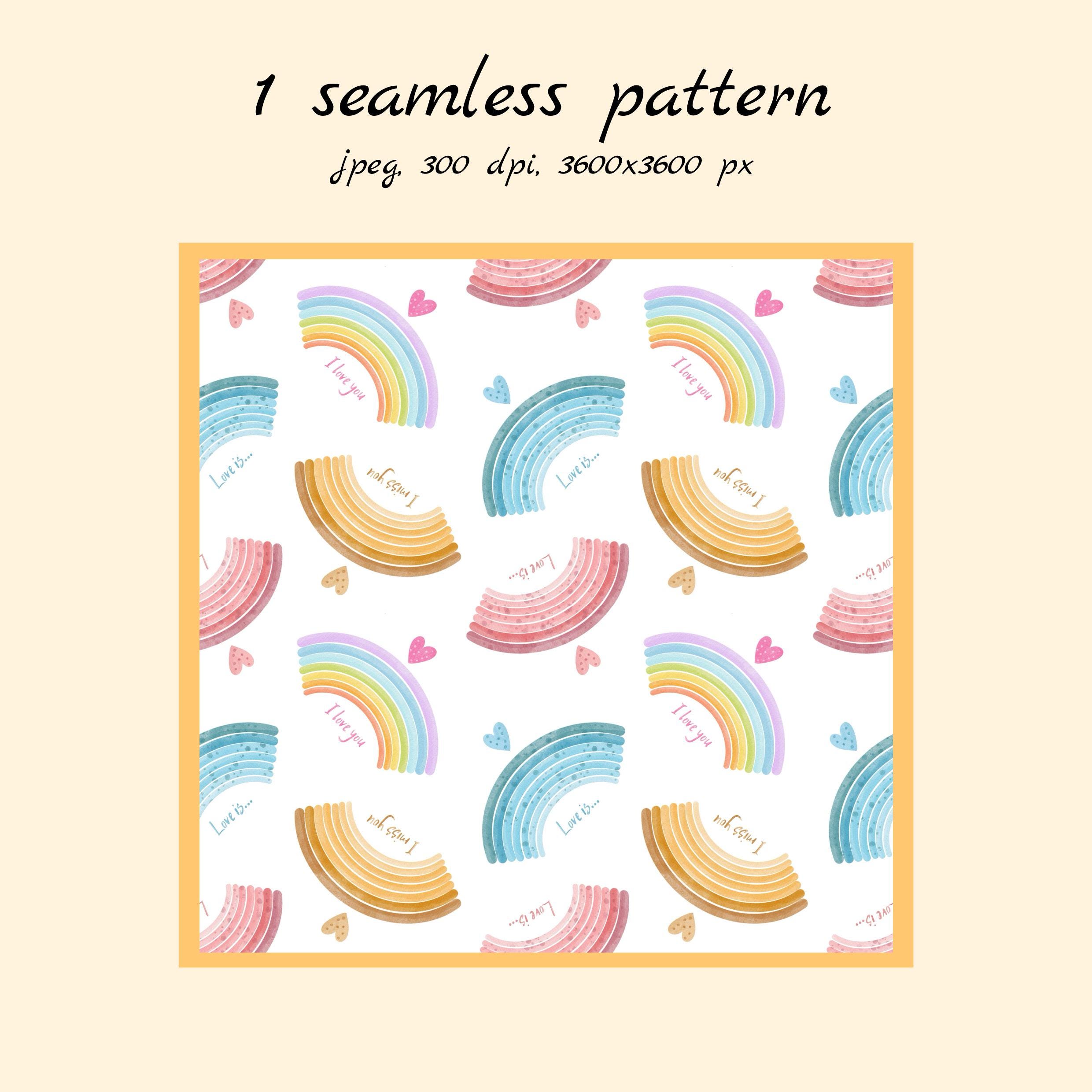 Cute Colorful Rainbow Seamless Pattern, Valentine Day Background ...