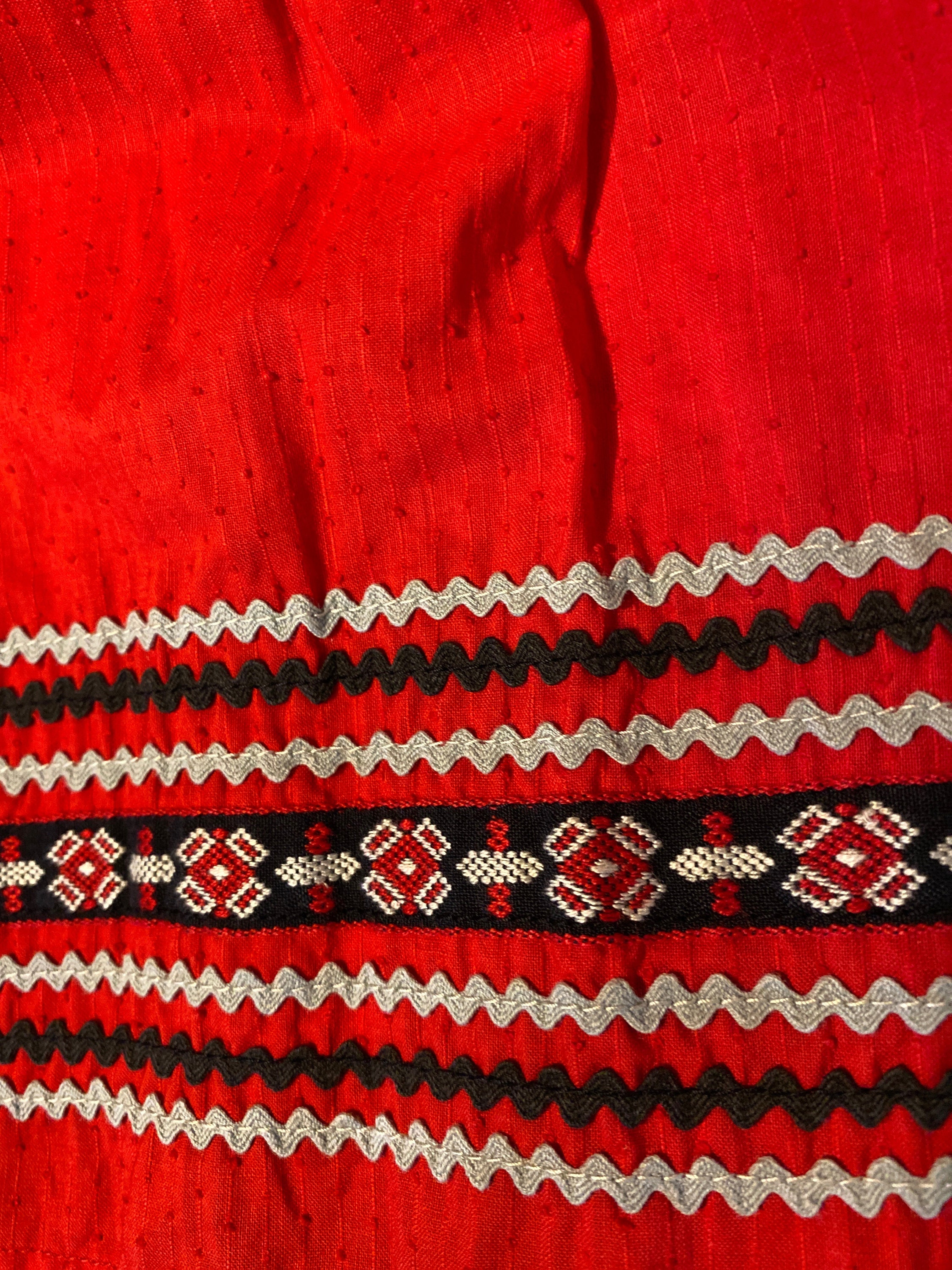 Two Piece Red Southwest Square Dance Shirt and Skirt - Etsy