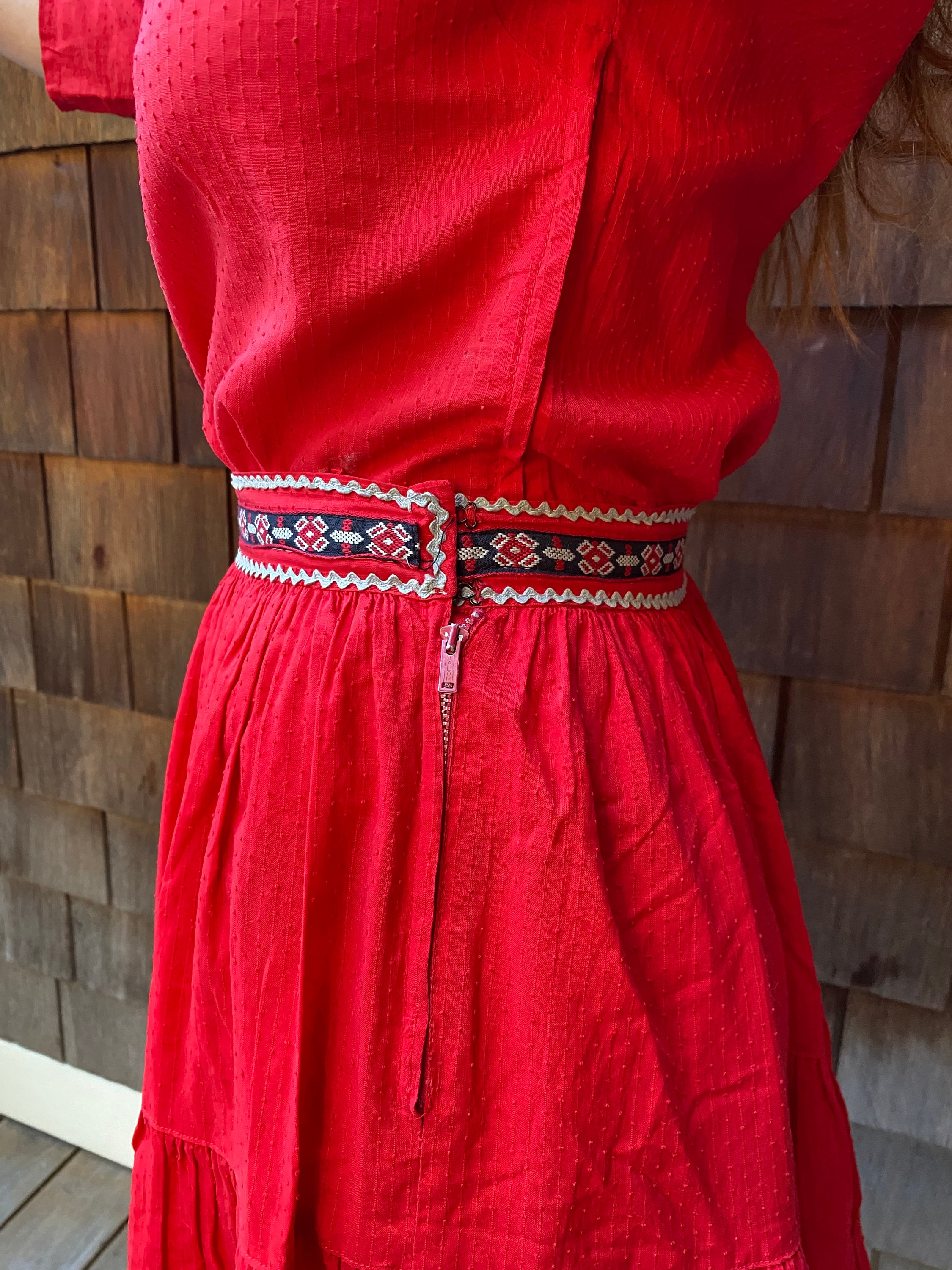 Two Piece Red Southwest Square Dance Shirt and Skirt - Etsy