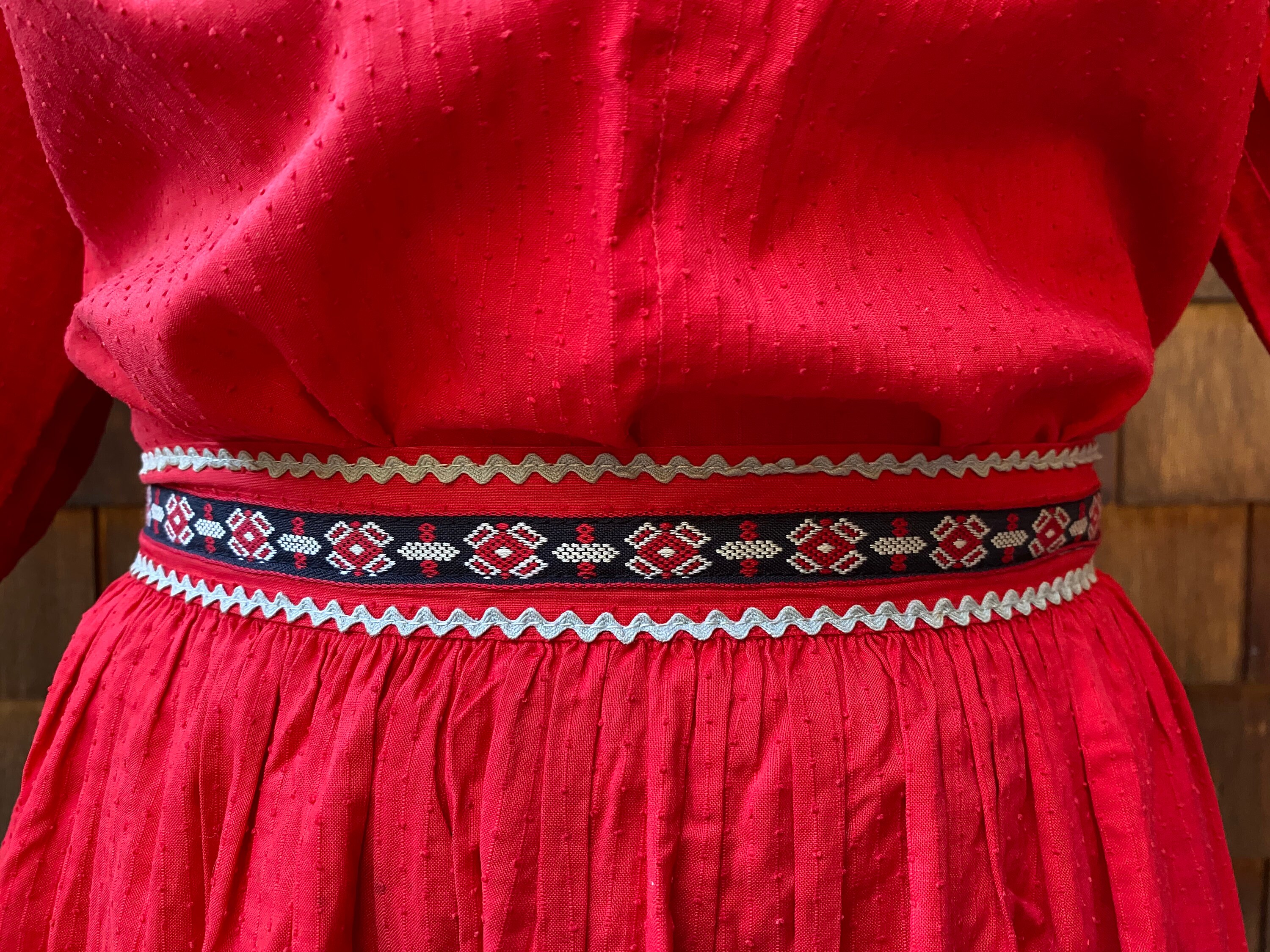 Two Piece Red Southwest Square Dance Shirt and Skirt - Etsy