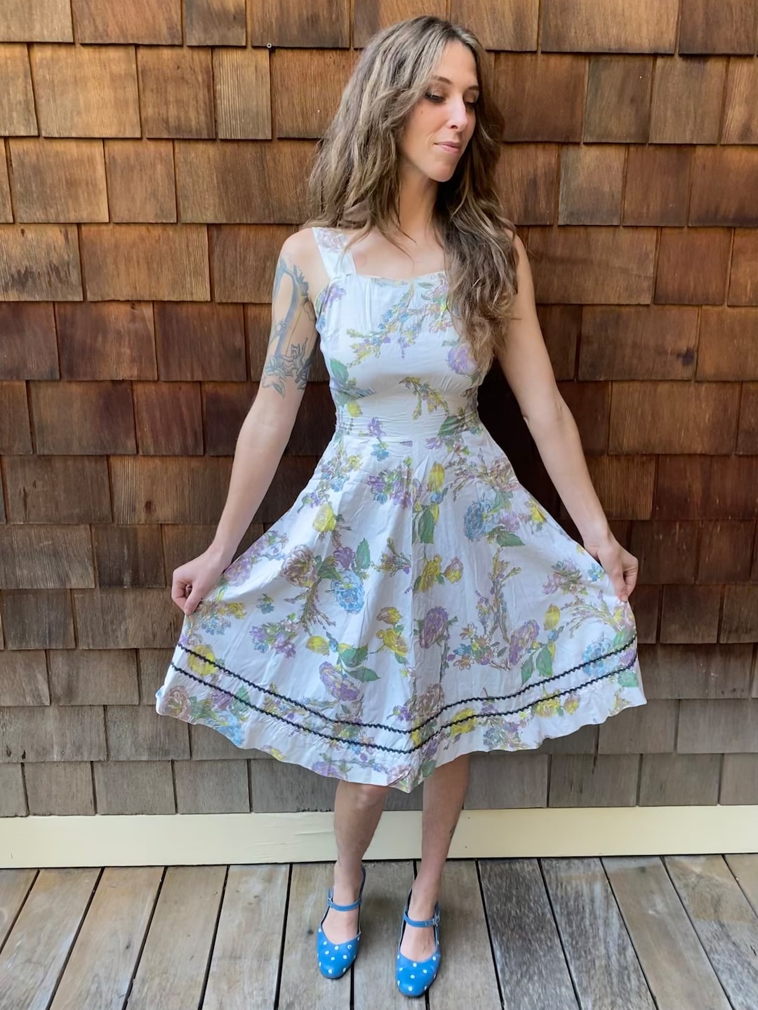 1950s Summer Dress With Flowers - Etsy