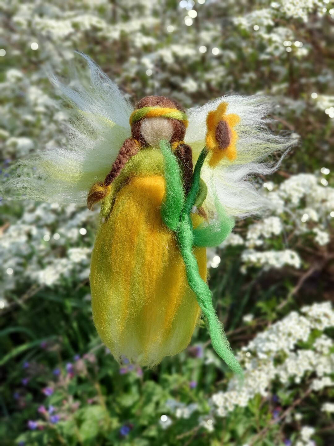 Sunflower Fairy Elf Felted - Etsy