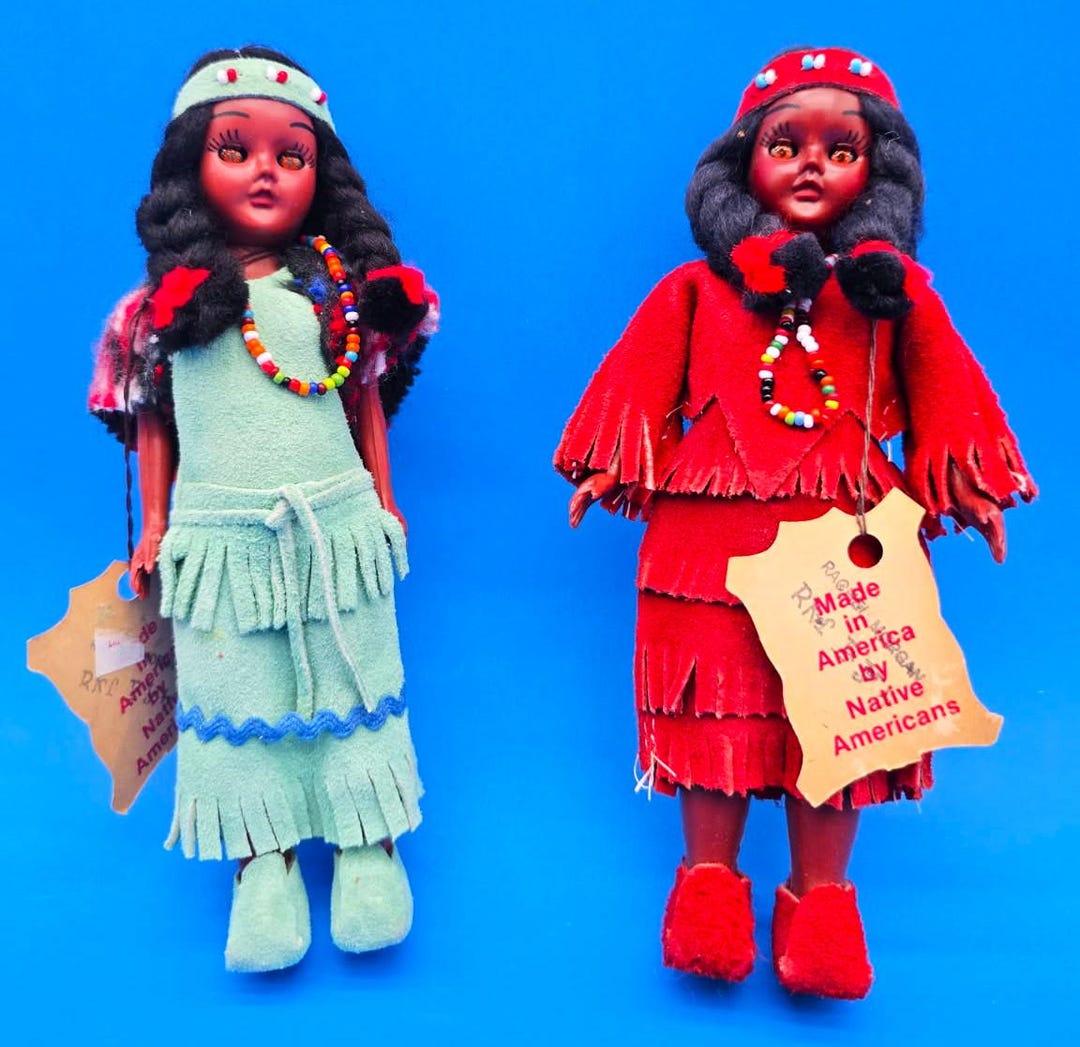 Vintage Native American Indian Dolls 1960s Made by the Cherokees in N.C ...