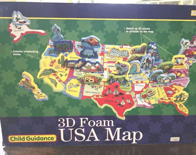 3D USA Foam Map, Child Guidance, Complete - Etsy