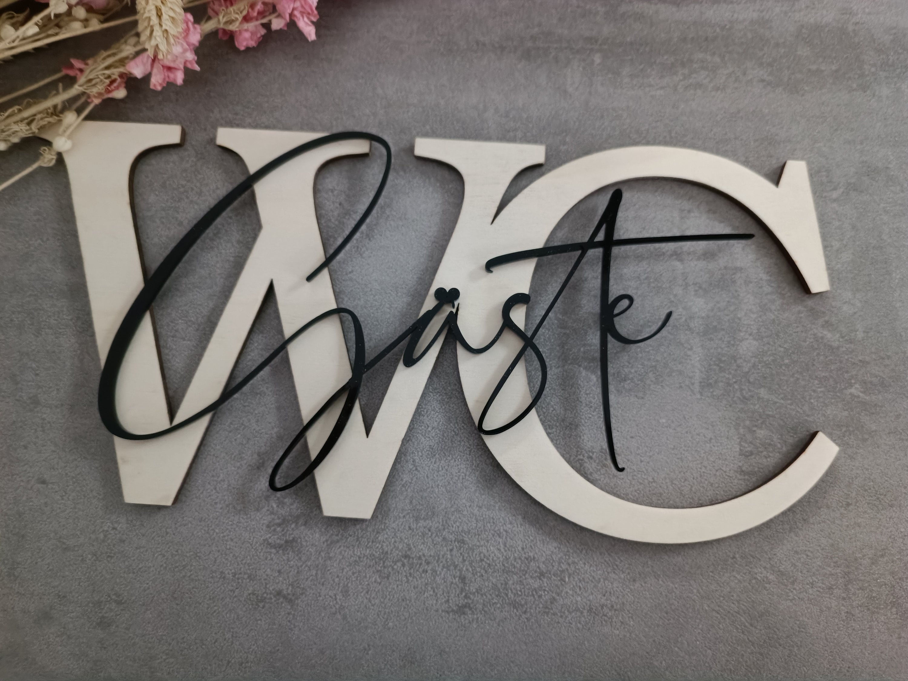 Gäste WC 3D Türschild/Gäste WC Schriftzug/Gäste WC - Etsy.de