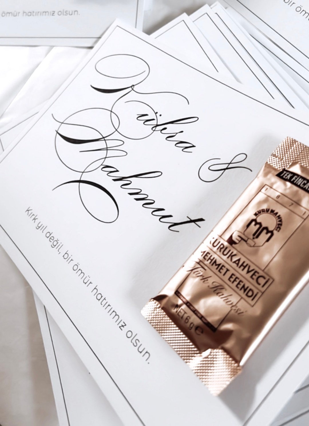Personalized Mocha Cards Party Favors Söz Nisan Engagement Wedding ...