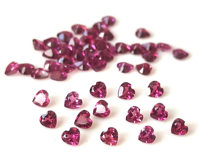 4 Mm Pink Rodholite Garnet Heart Cut, Natural Pink Garnet 4x4mm Heart ...
