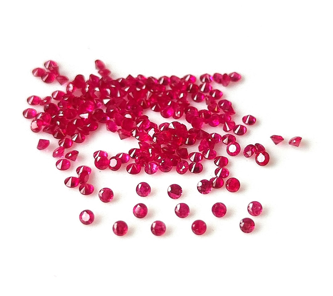 1.5 Mm Ruby Round Brilliant Cut, Natural Pink Ruby 1.5x1.5 Mm Round ...
