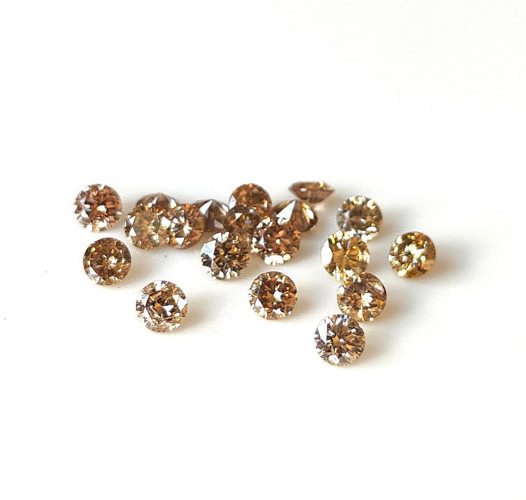 3 Mm Brown Diamond Round Brilliant Cut, Natural Brown Color Diamond 3x3 ...