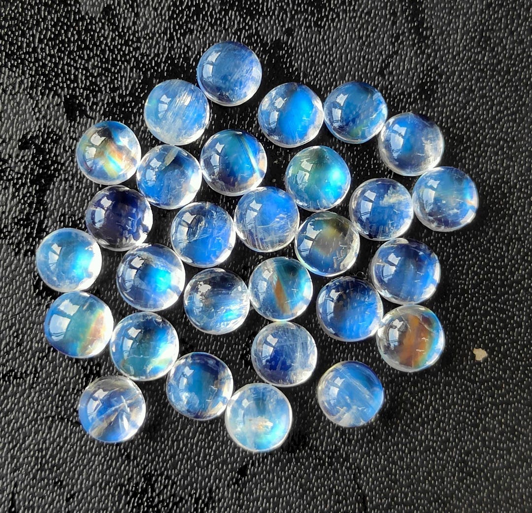 4 Mm Rainbow Moonstone Round, AAA Natural Moonstone Super Top Good Blue ...