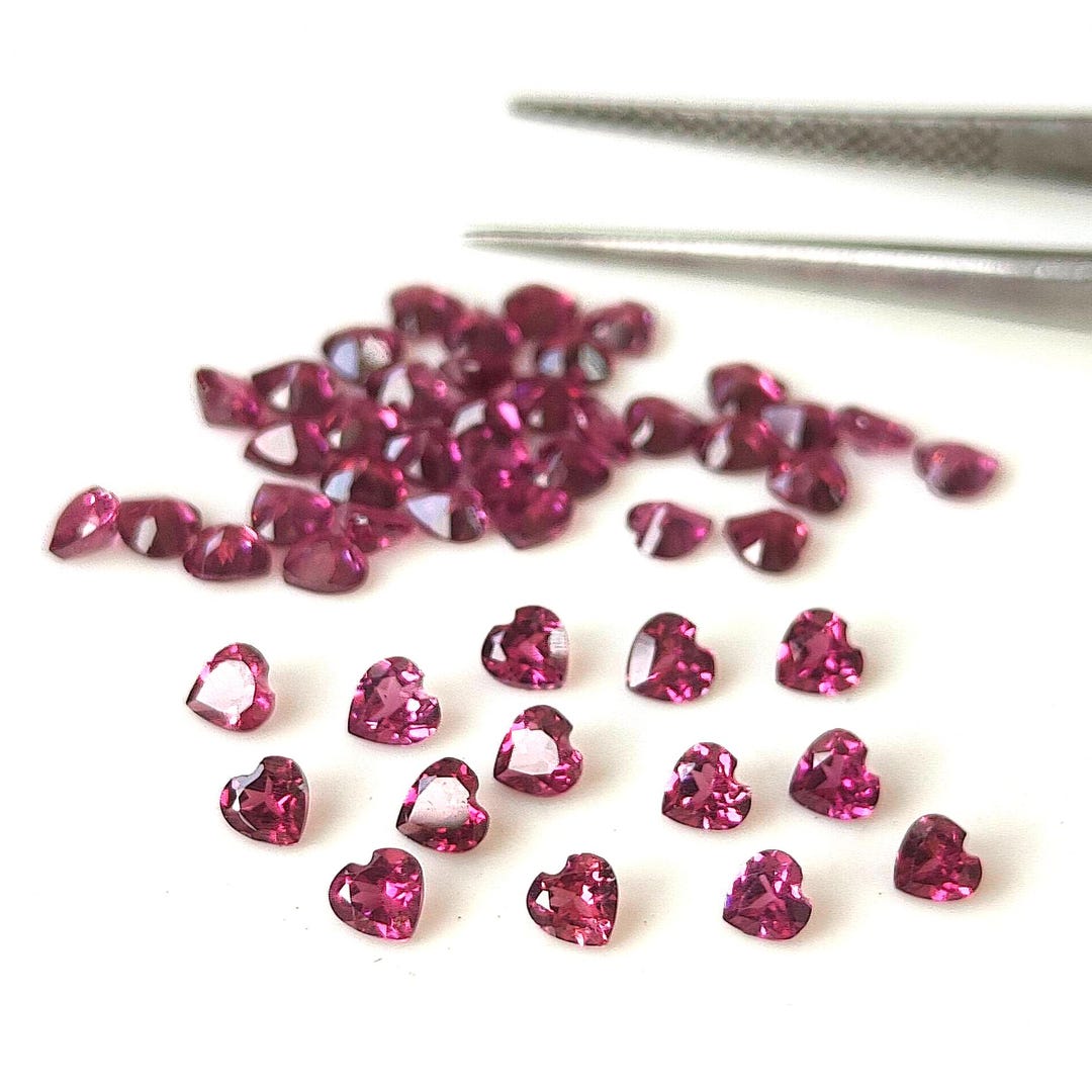 4 Mm Pink Rodholite Garnet Heart Cut, Natural Pink Garnet 4x4mm Heart ...