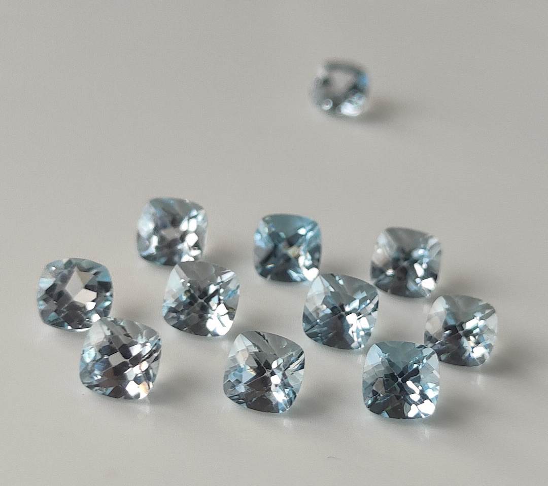 4 Mm Sky Blue Topaz Cushion Cut, Natural Blue Topaz 4x4mm Cushion Cut ...