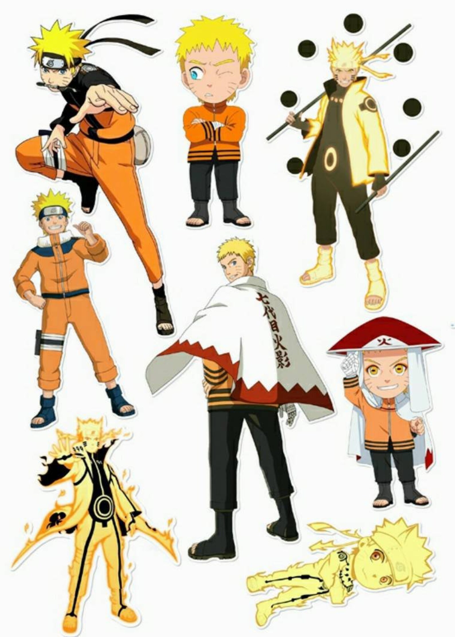 Naruto A4 Sticker Sheets/Ninja Comic Sticker Sheets/Laptop | Etsy