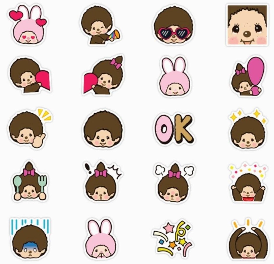 Monchhichi Scrapbook Stickers/Cute Cartoon Stickers/Journal | Etsy