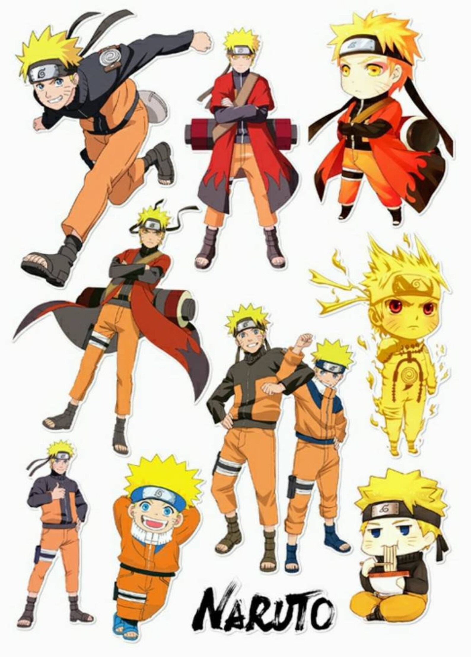 Naruto A4 Sticker Sheets/Ninja Comic Sticker Sheets/Laptop | Etsy