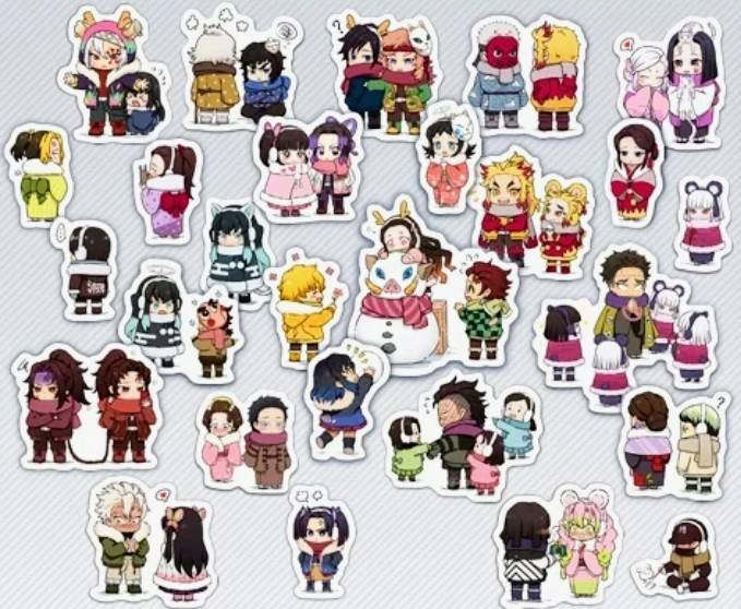 Cute Version Demon Slayer Scrapbook Stickers/Paper Journal | Etsy