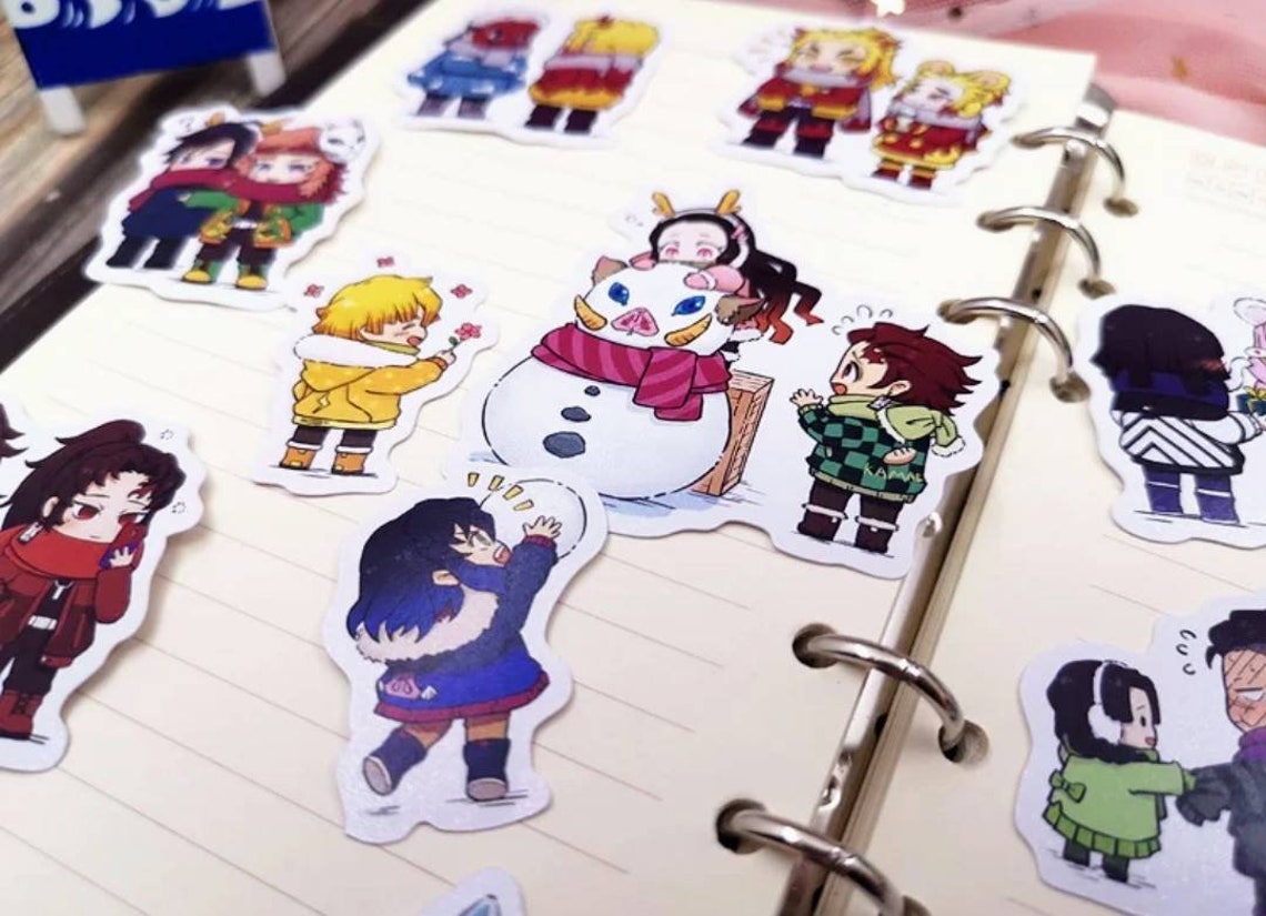 Cute Version Demon Slayer Scrapbook Stickers/Paper Journal | Etsy