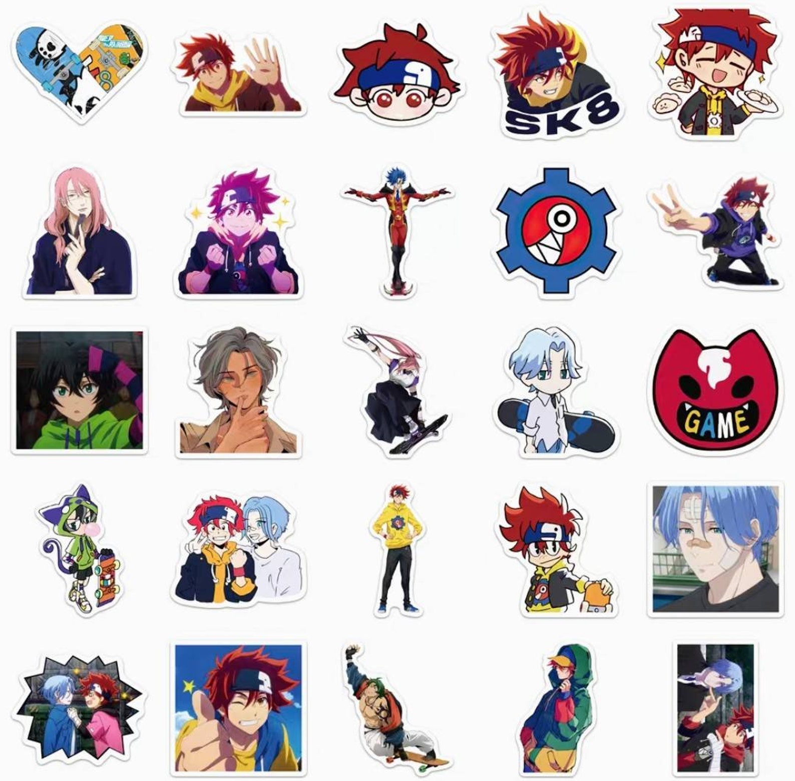 SK8 The Infinity Stickers/Japanese Skateboard Anime | Etsy