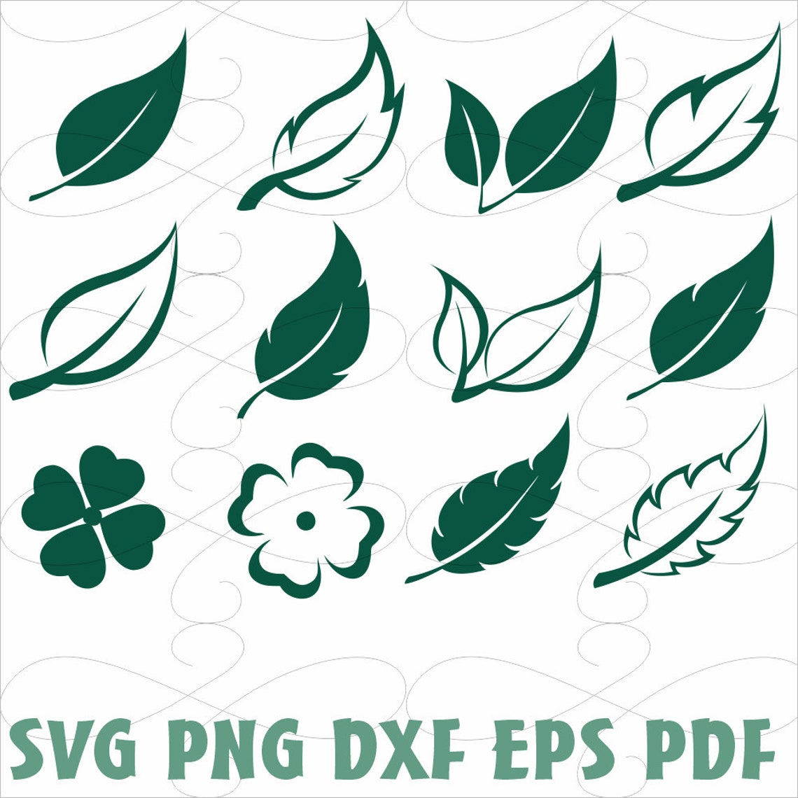 Leaf clipart svg leaf monogram leaf cut leaf vector files | Etsy