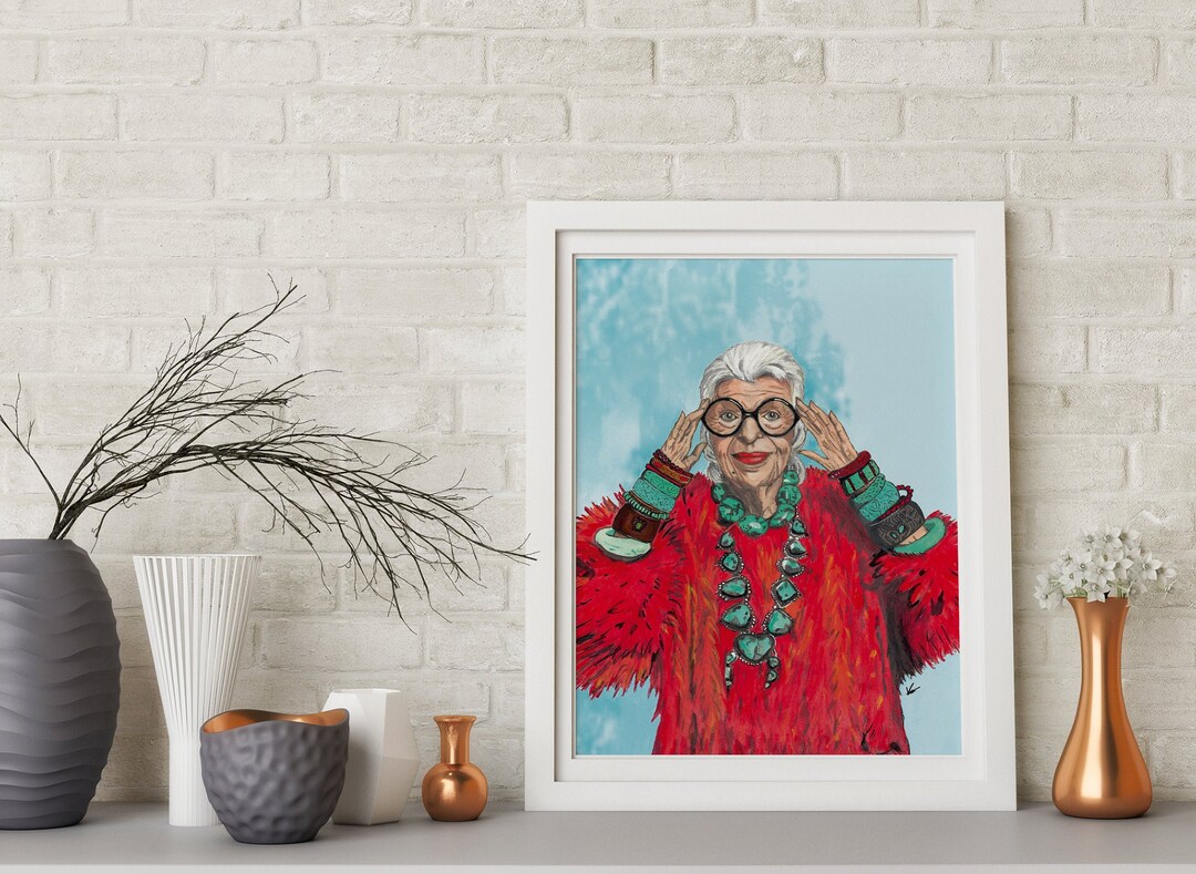 Iris Apfel. Illustration Print. Iris Apfel Decor. Iris Illustration ...