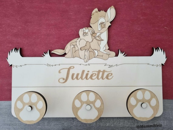 Wooden Coat Rack Bambi and Panpan Disney Coat Rack - Etsy
