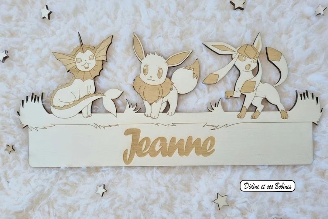 Pokemon Wooden Door Plaque- Pokemon Decoration- Pokemon Evoli ...