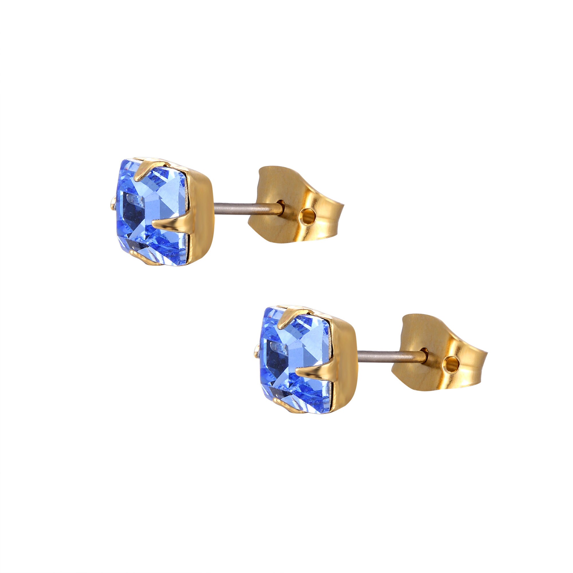 Light Sapphire Blue Swarovski Crystal 6mm Square Studs - Etsy