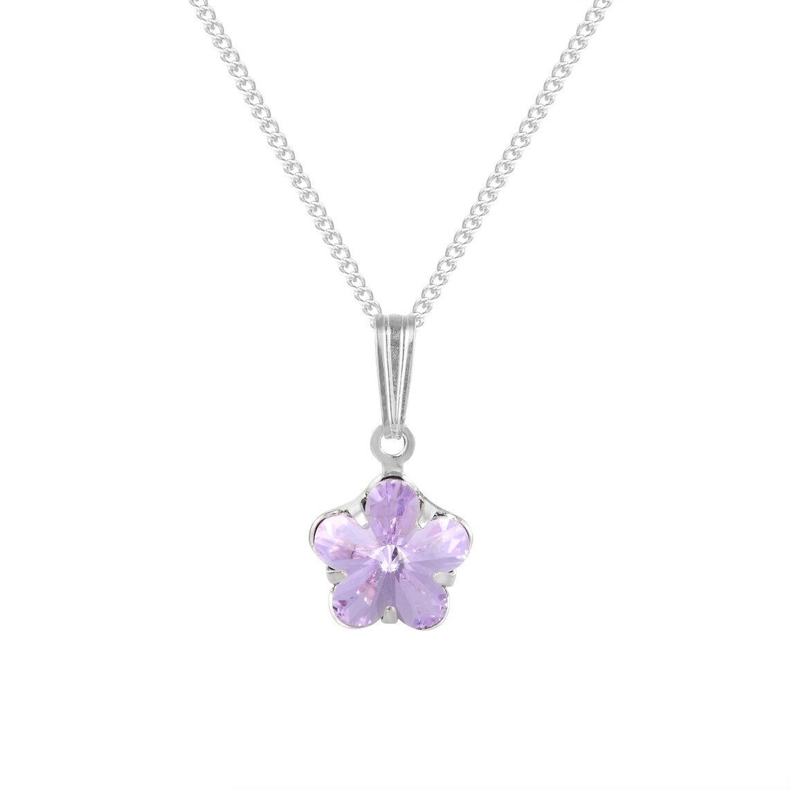Violet Swarovski Crystal Flower Pendant Necklace Jewellery - Etsy