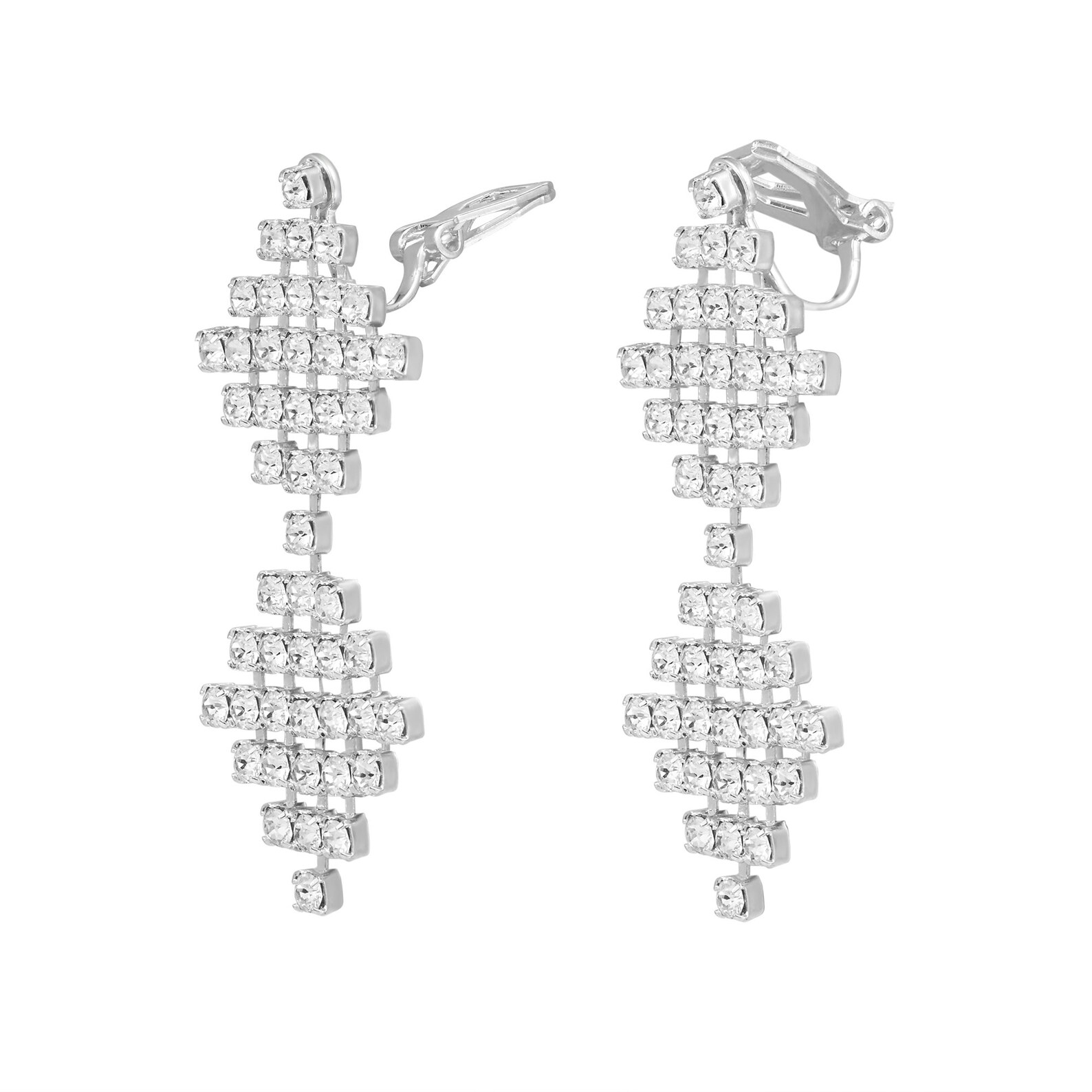 White Swarovski Crystal Multi Square Style Jewellery Set Crystal ...